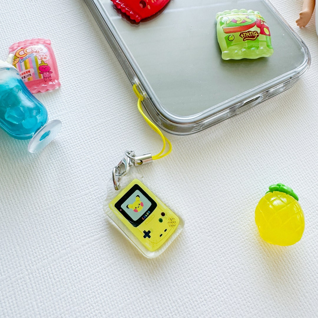 Gameboy Color Nostalgic Video Game Acrylic Phone Charm Keychain With ...