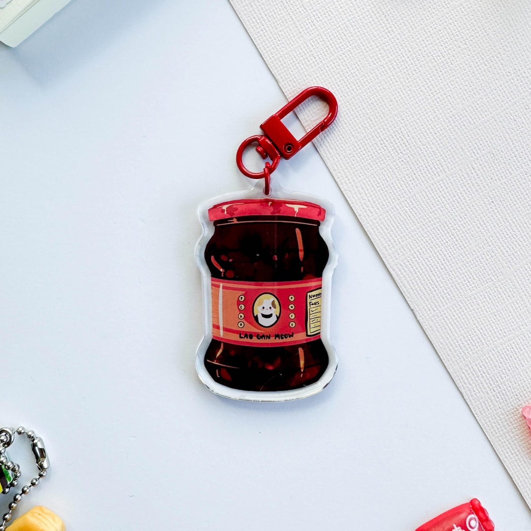 Spicy Chili Oil Double-sided Acrylic Keychain With Epoxy - Etsy