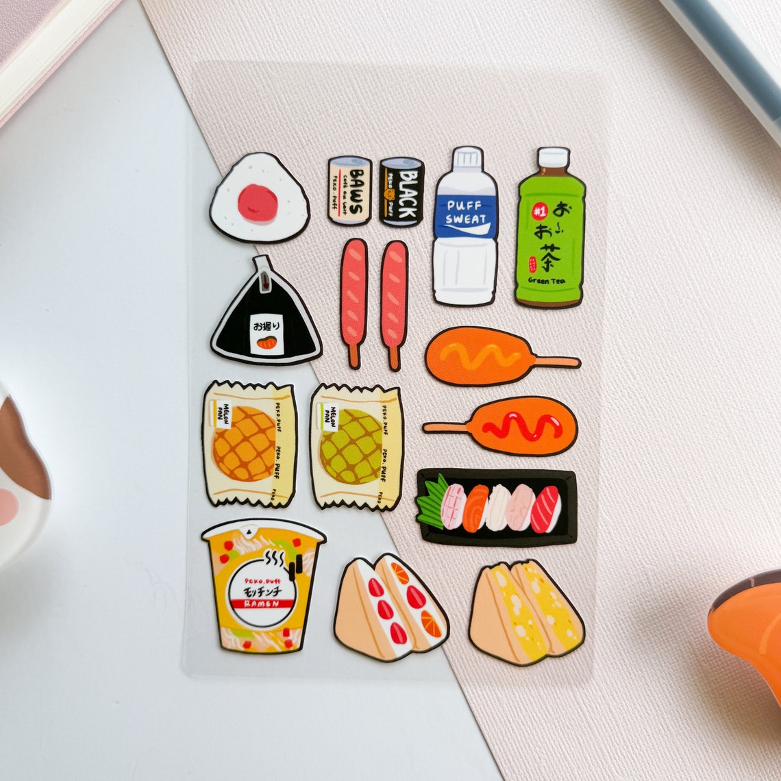 Japanese Convenience Store Konbini Snacks Matte Waterproof Deco Sticker ...