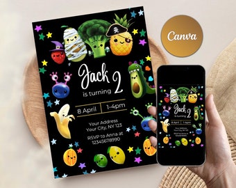 Hey Bear Sensory Invitation Dancing Fruit Birthday Invitation Hey Bear ...