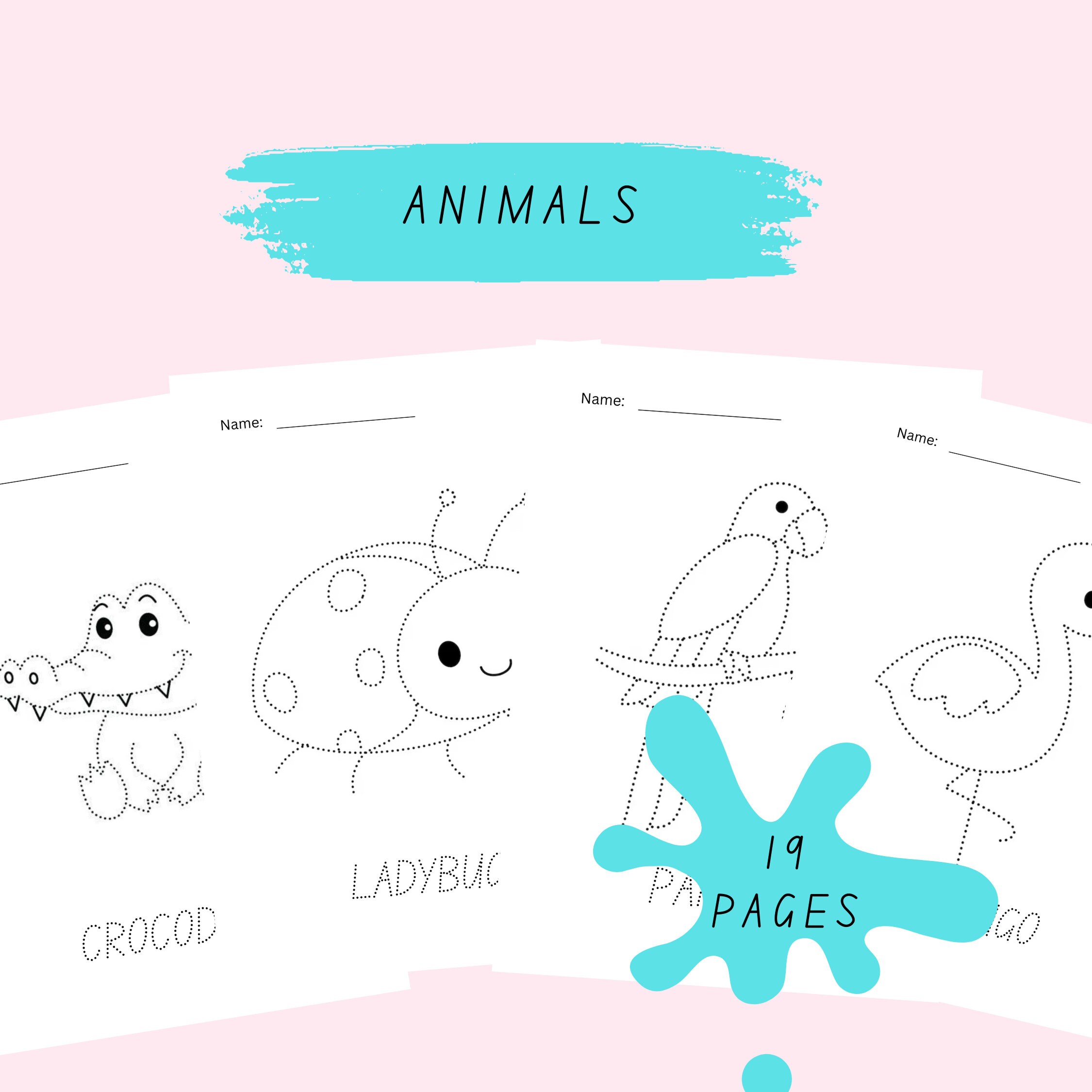 Preschool Tracing Book, Printable Alphabet, Numbers, Shapes, Animals ...