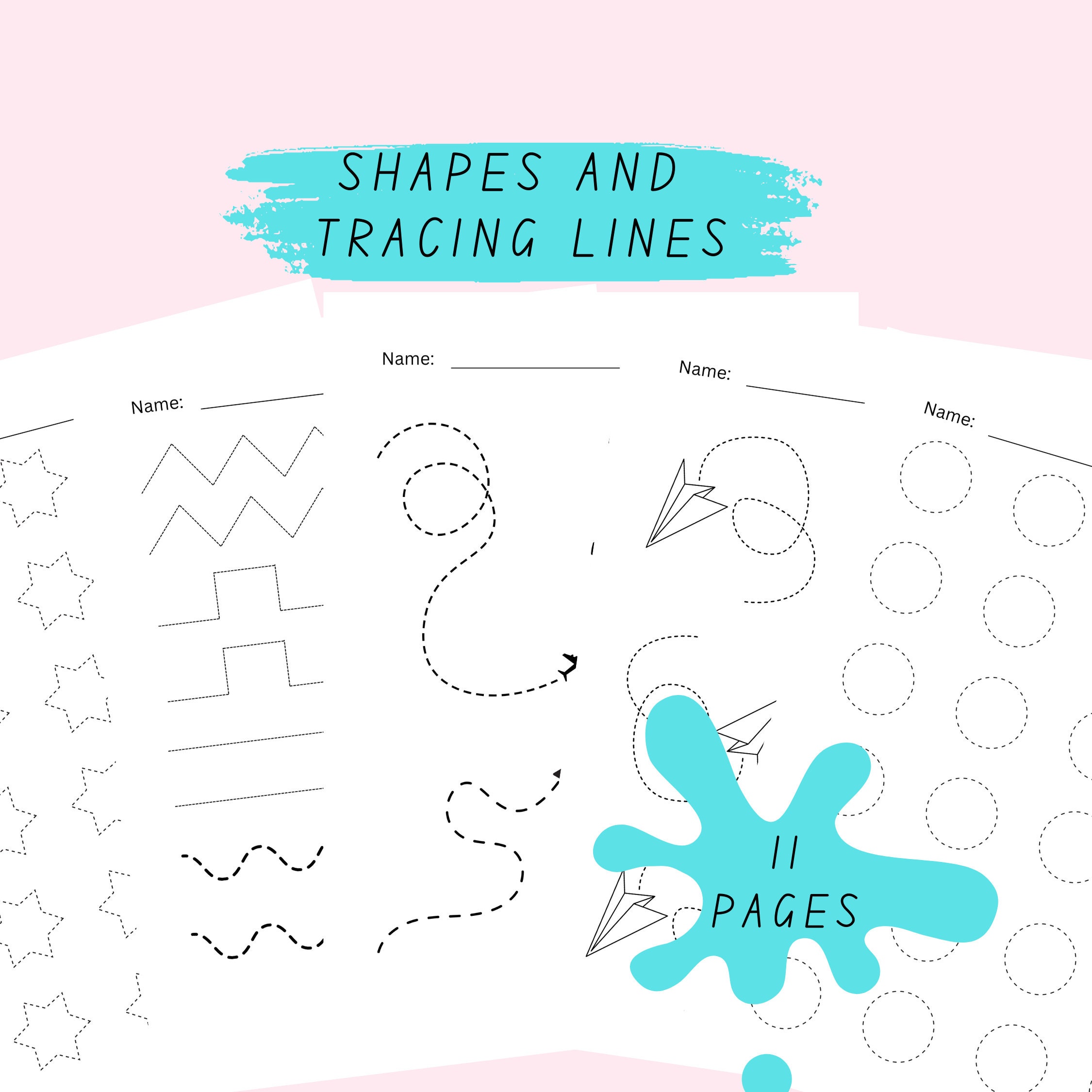 Preschool Tracing Book, Printable Alphabet, Numbers, Shapes, Animals ...