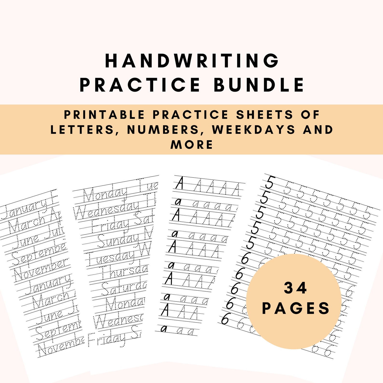 Handwriting Practice Bundle for Kids and Adults, Great Preschool ...