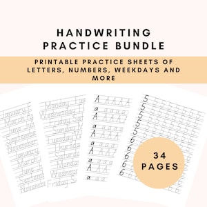 Handwriting Practice Bundle for Kids and Adults, Great Preschool ...