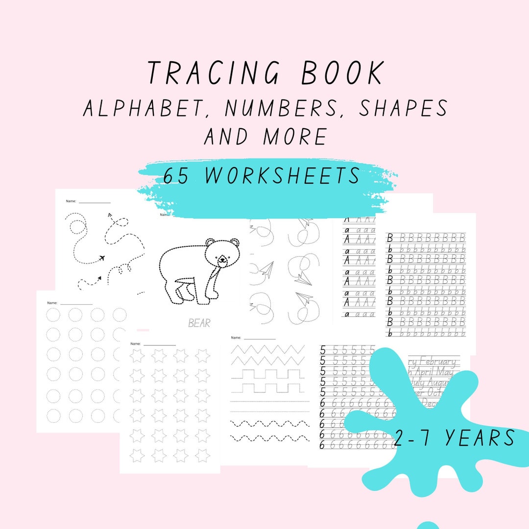 Preschool Tracing Book, Printable Alphabet, Numbers, Shapes, Animals ...