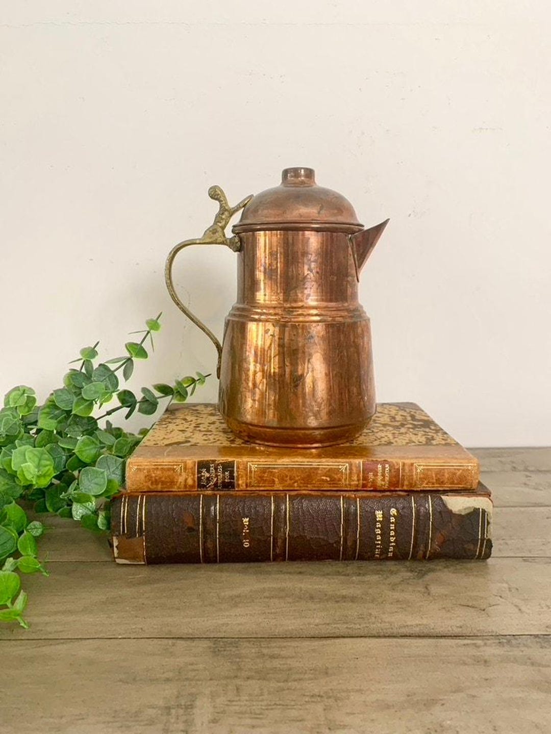 Vintage Copper and Brass Tea Kettle – Aged Patina and Unique Shape - Etsy