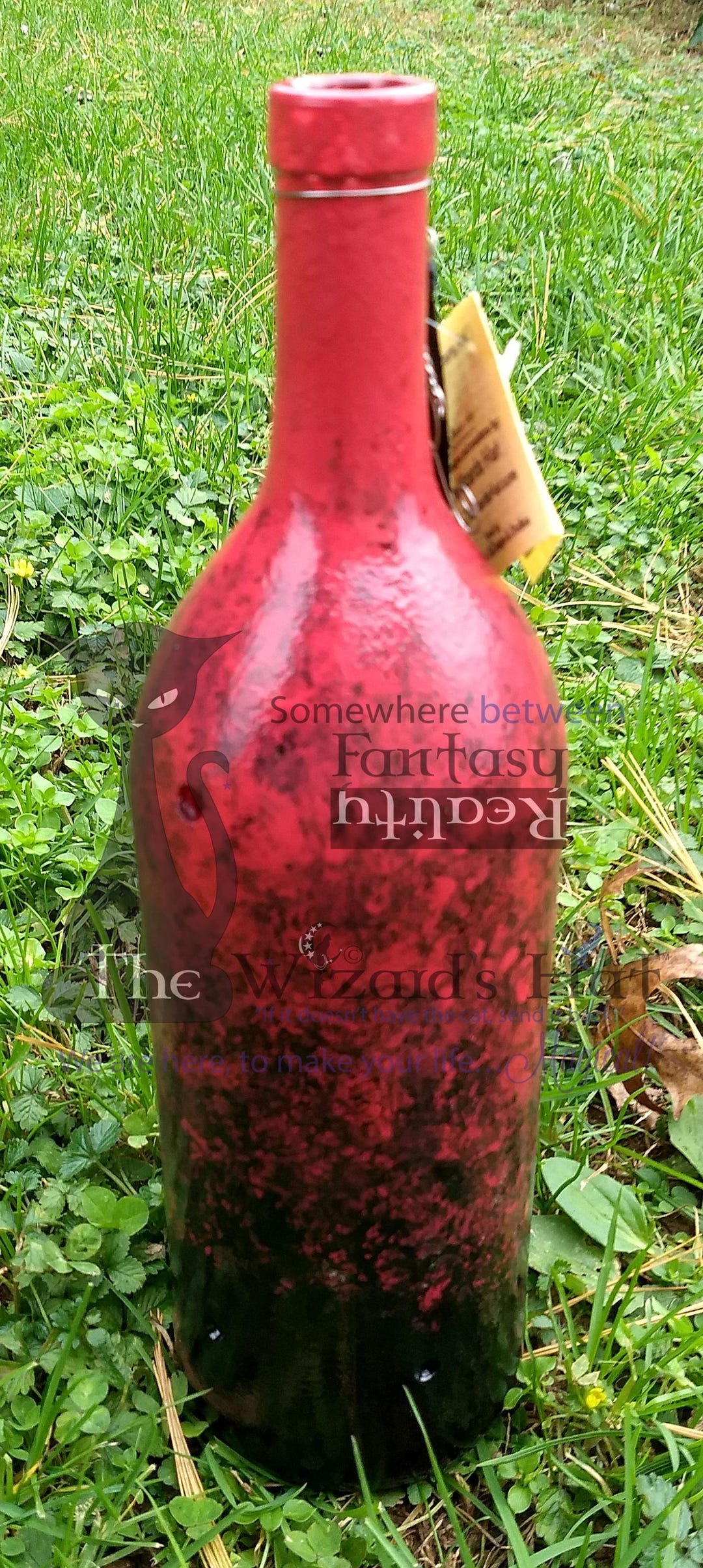 Hand-painted Wine Bottle Smoking Incense Burner: Two-tone Glass Art ...