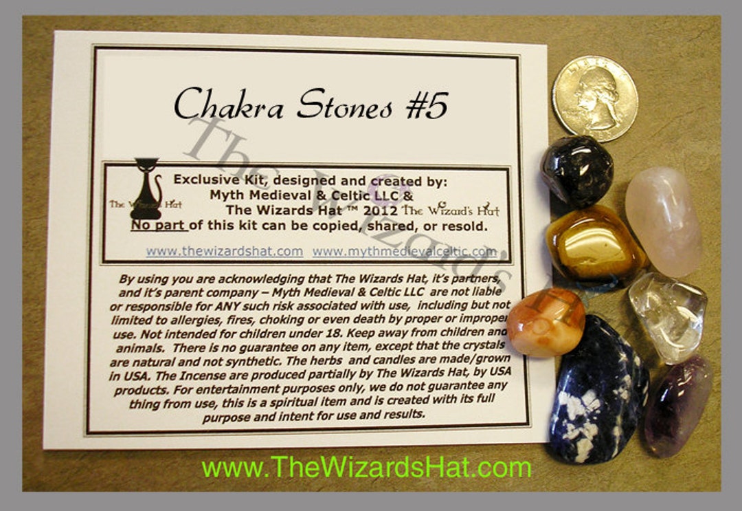 Chakra CRYSTAL STONE Kit 5 stenen Granaat, Carneool, Tijgeroog ...