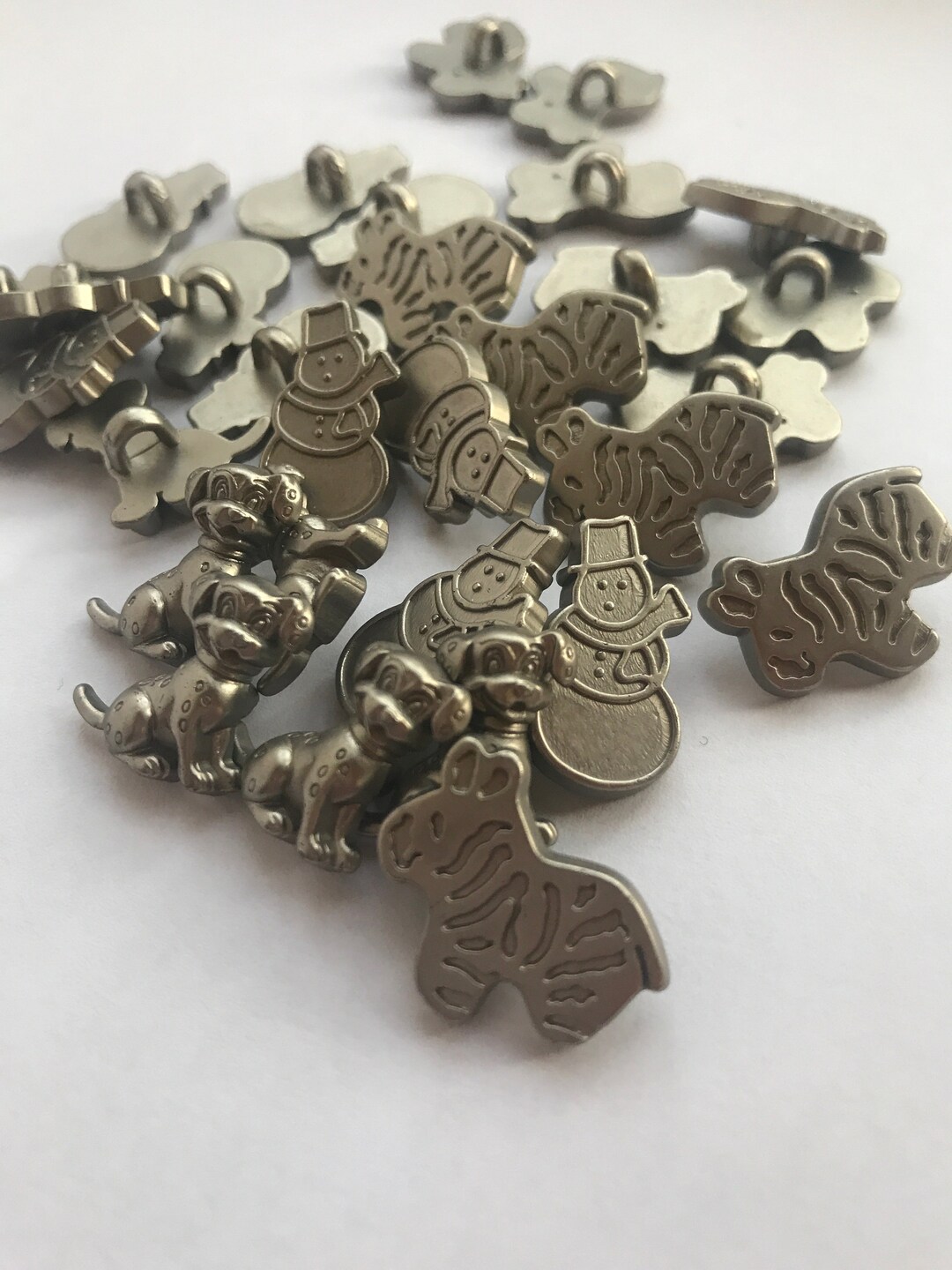 Lot of Buttons for Kids, Animal Buttons, Zebra Buttons, Snowman and ...