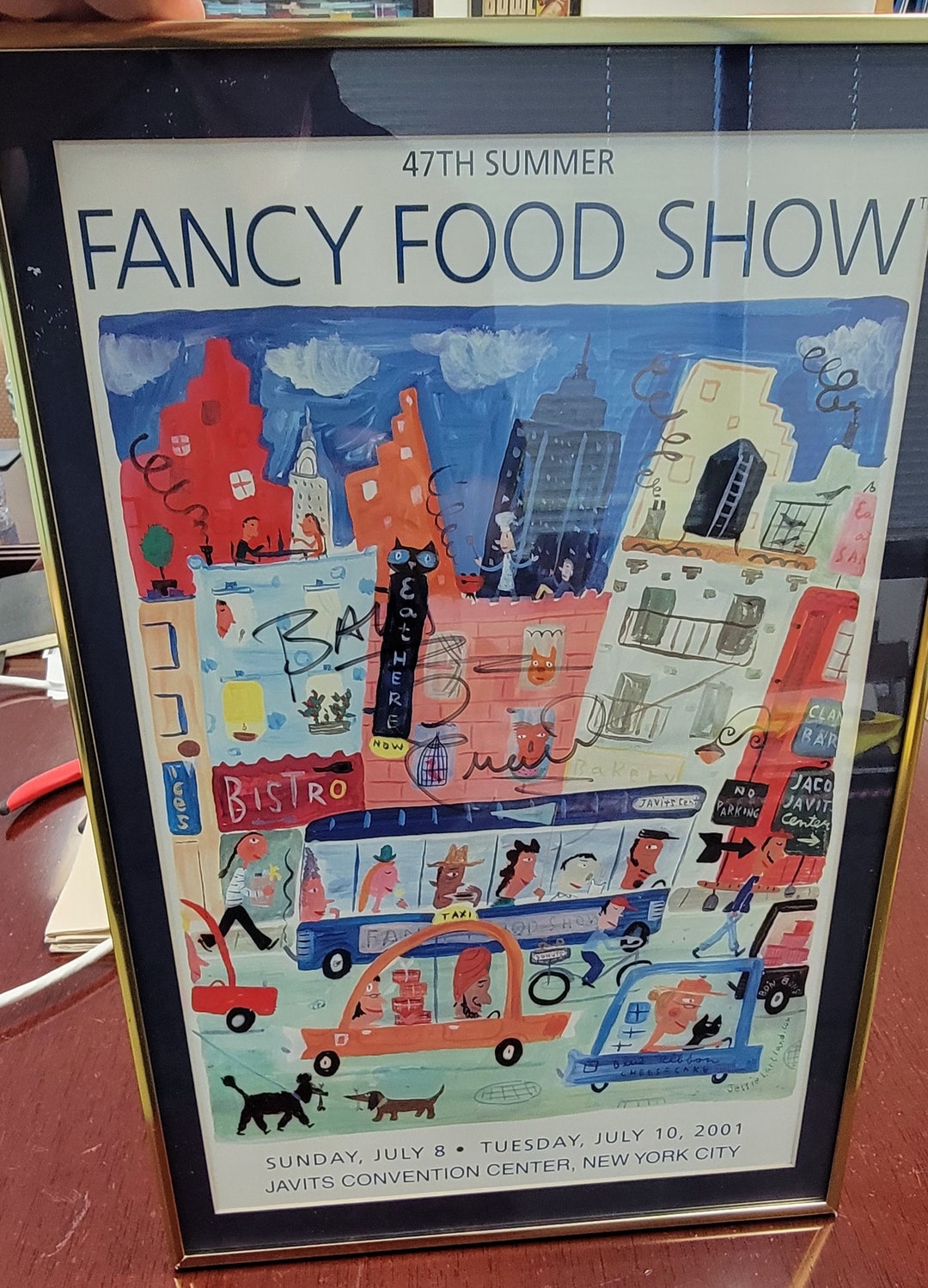 Emeril Lagasse Signed 2001 Fancy Food Show Poster, Framed 18.25" X 12. ...