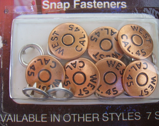 Vintage Bullet Snaps 45 Cal Jumbo Ginger Snaps Fasteners Do It Yourself ...