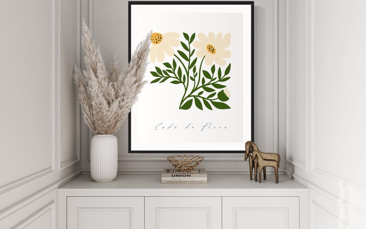 Minimalist Floral Poster Modern Botanical Print Wall Art Download - Etsy
