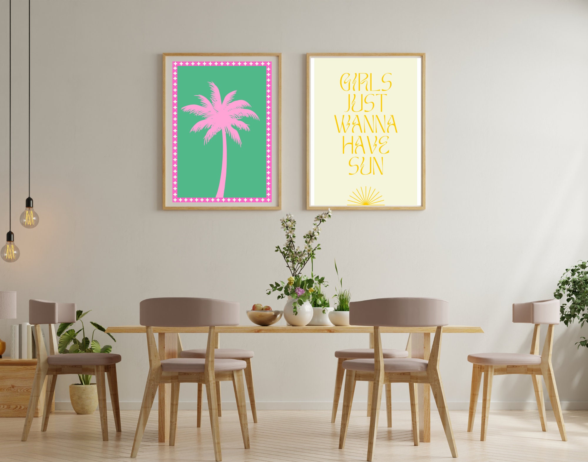 Tropical Illustration Print Preppy Wall Artinstant Download Printable ...