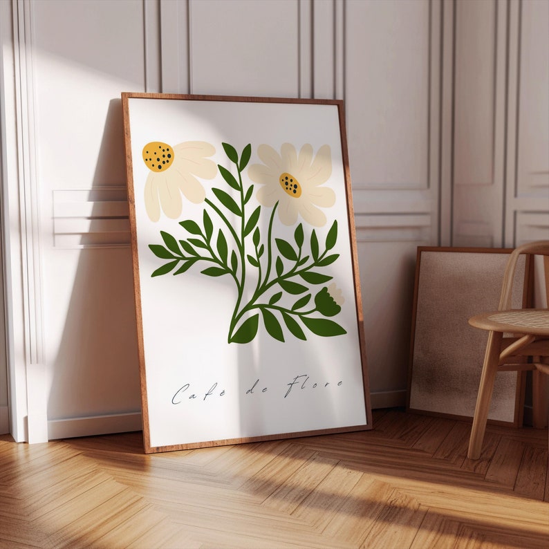 Minimalist Floral Poster Modern Botanical Print Wall Art Download - Etsy
