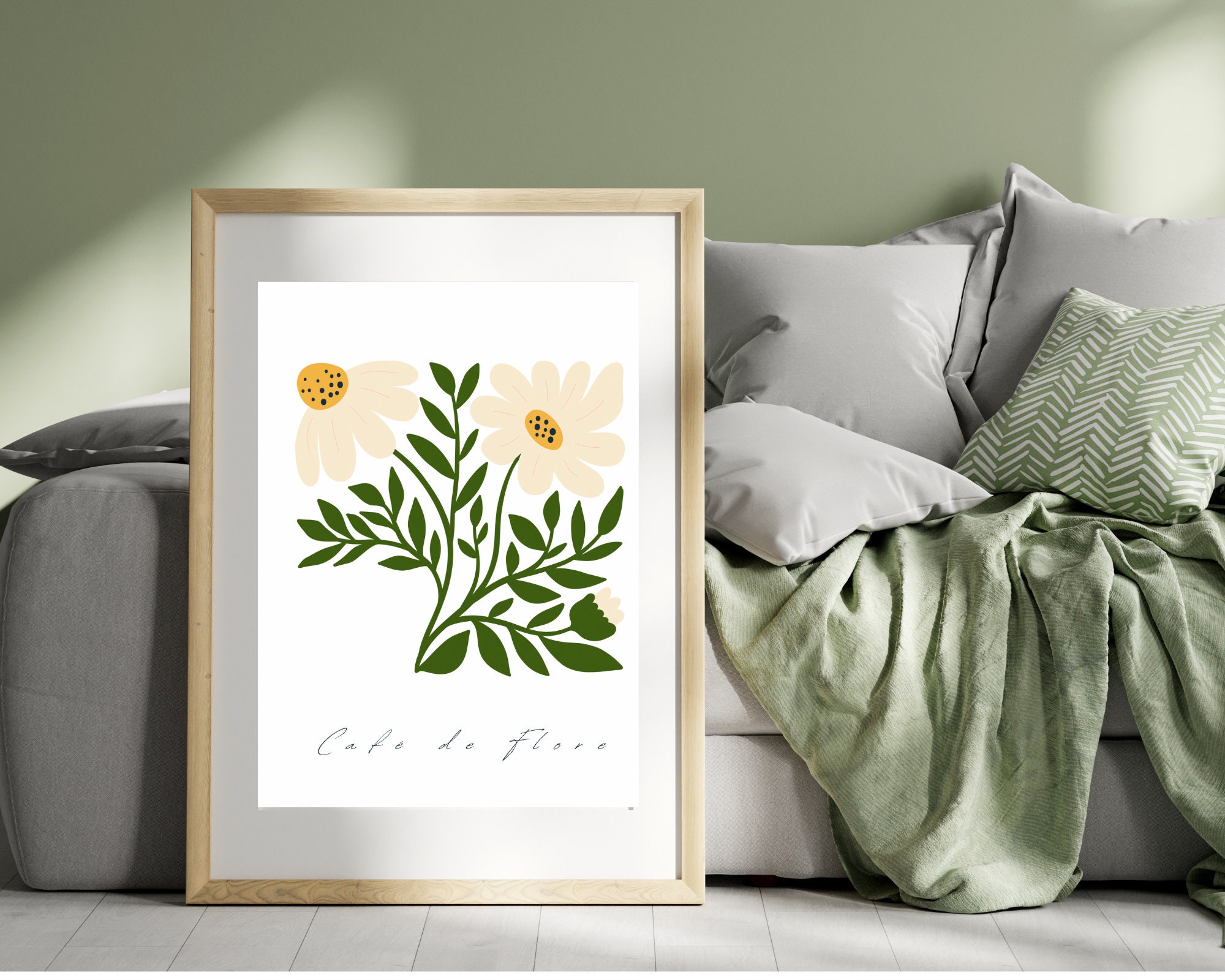 Minimalist Floral Poster Modern Botanical Print Wall Art Download - Etsy