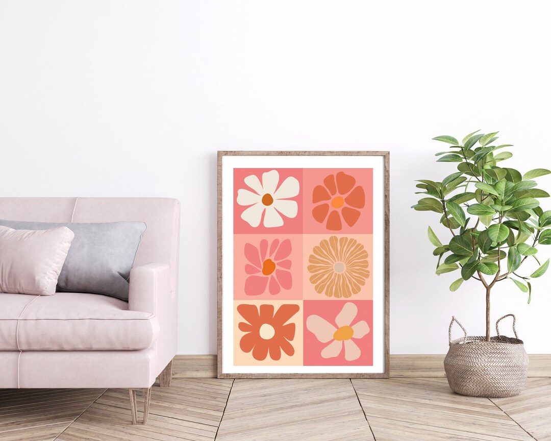 Vintage Pastel Flower Market Poster Botanical Wall Artinstant Download ...