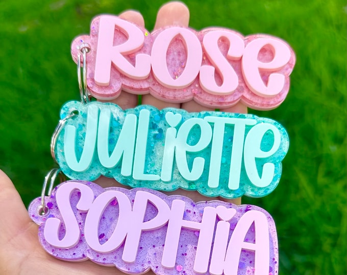 Backpack Tags, Kids Keychains, Acrylic Keychain, Name Tag, Kids Luggage ...