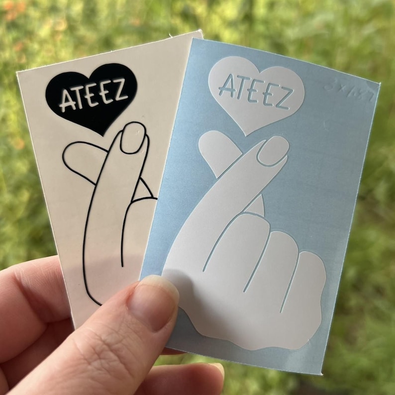 Ateez Sticker: Finger Heart. Great K-pop Fan Merch for Atiny! 15 Color ...