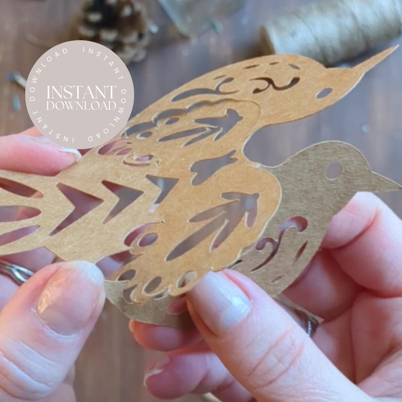 Paper Bird Ornament Template: Suncatcher, Gift Tag, Home Decoration ...