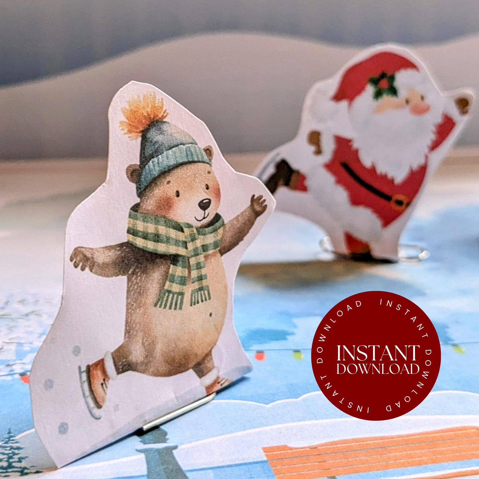 Magnet Ice Skating Scenes Christmas Winter Activity for Children ...