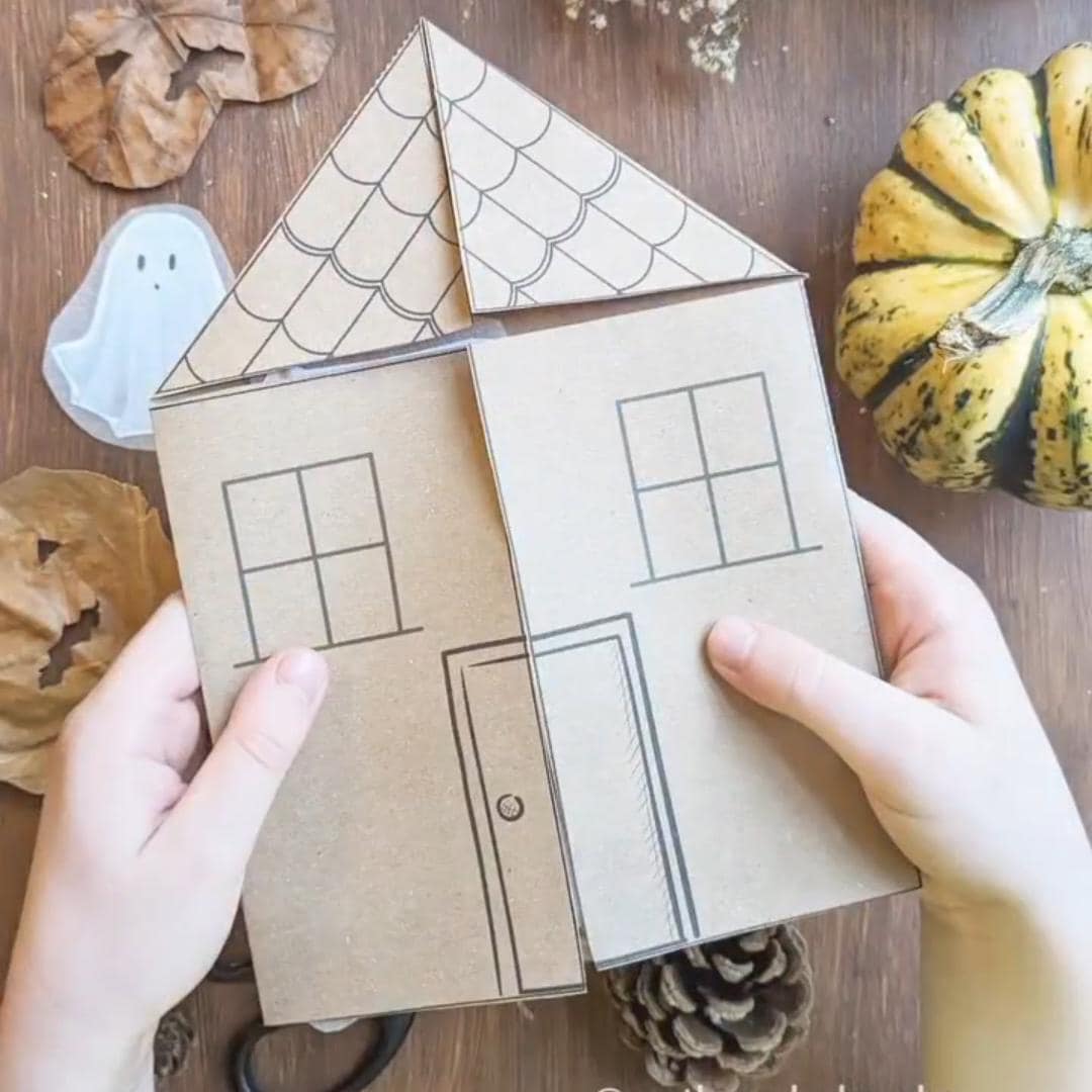 Children's Folding House Printable With Home Images Decoration - Autumn ...