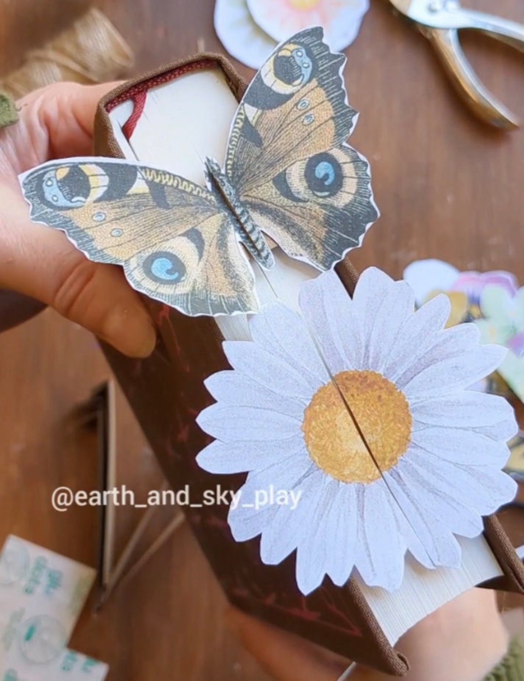 3D Flower and Butterfly Pop Out Bookmark, Book Accessories, Butterfly ...