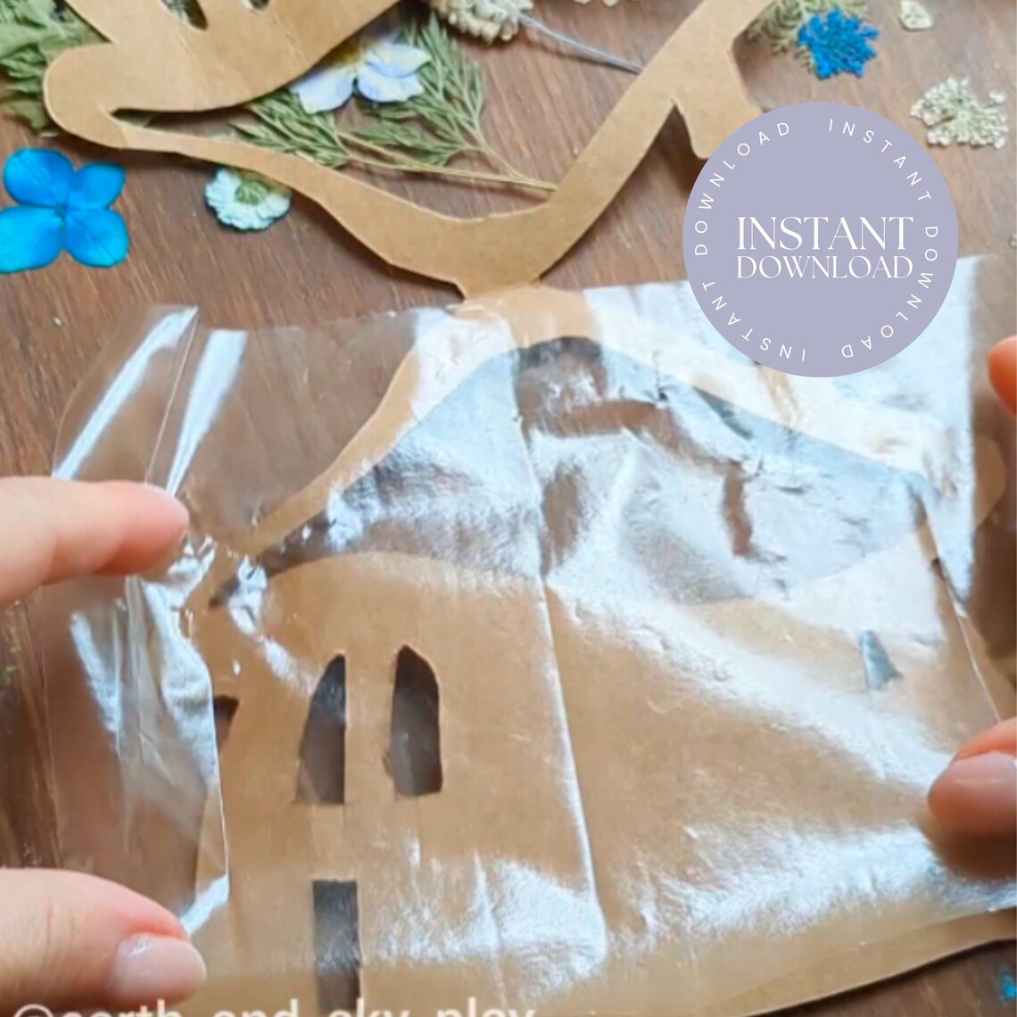 Fairy Mushroom House Toadstool Template Printable Suncatcher Autumn and ...