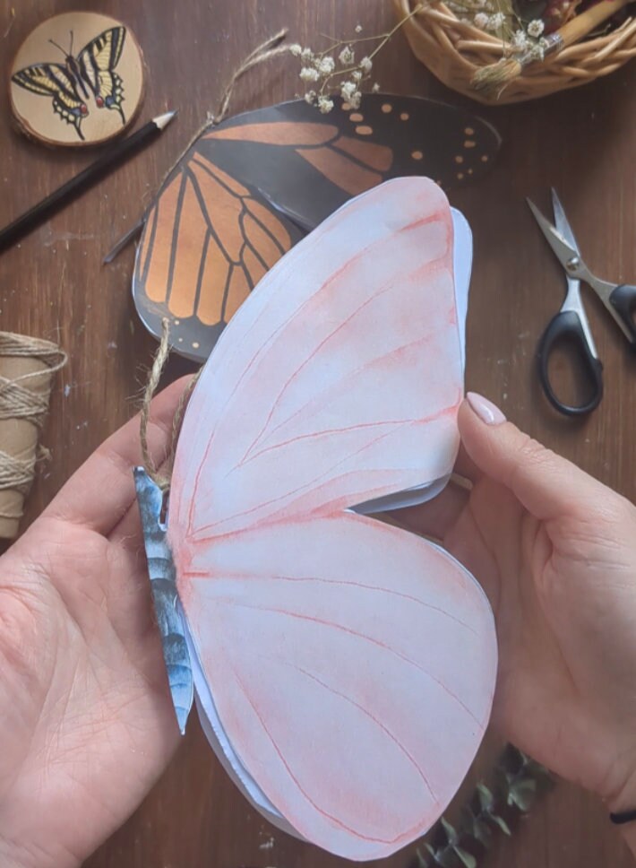 Printable Butterfly Book Cover and Paper Insert Template - Download - Etsy