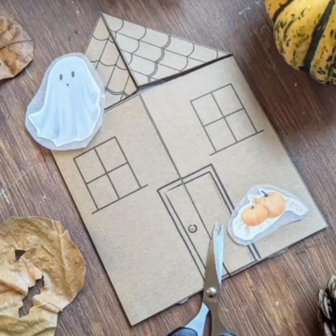 Children's Folding House Printable With Home Images Decoration - Autumn ...