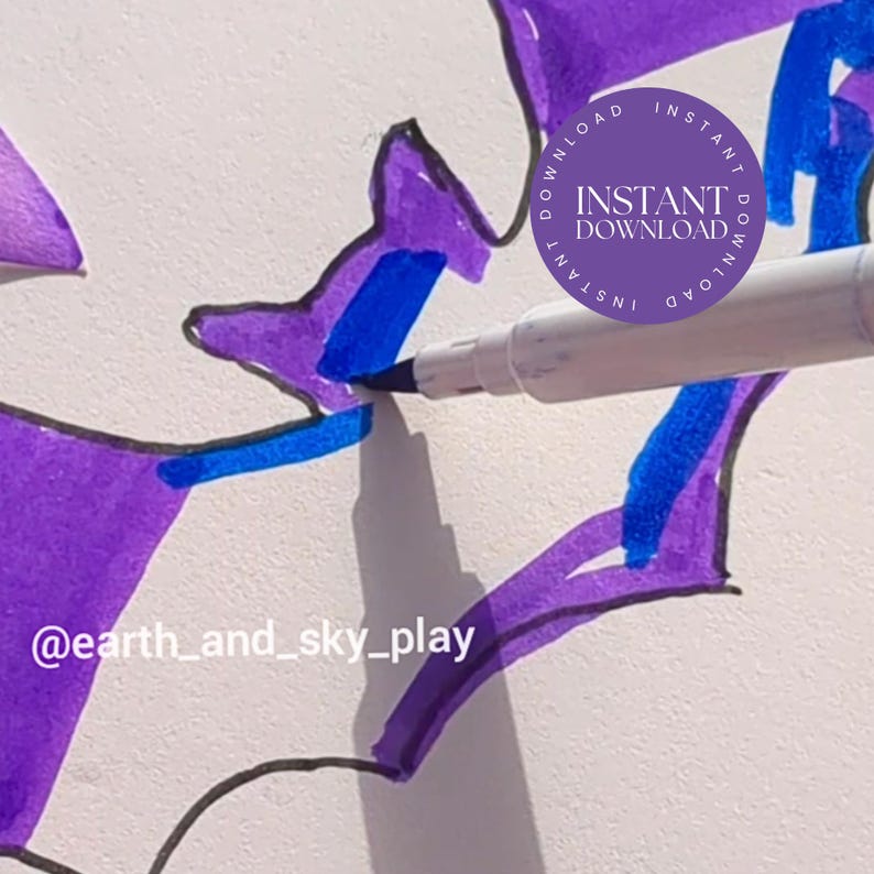 DIY Peg Puppet Template Flying Bat Halloween Autumn Spooky Paper Craft ...