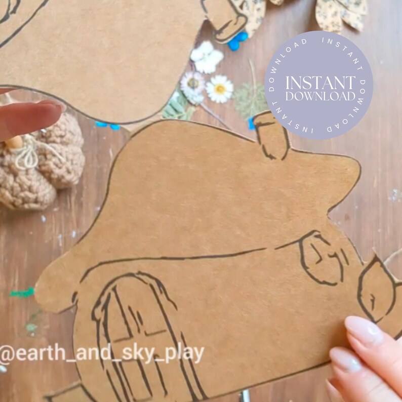 Fairy Mushroom House Toadstool Template Printable Suncatcher Autumn and ...