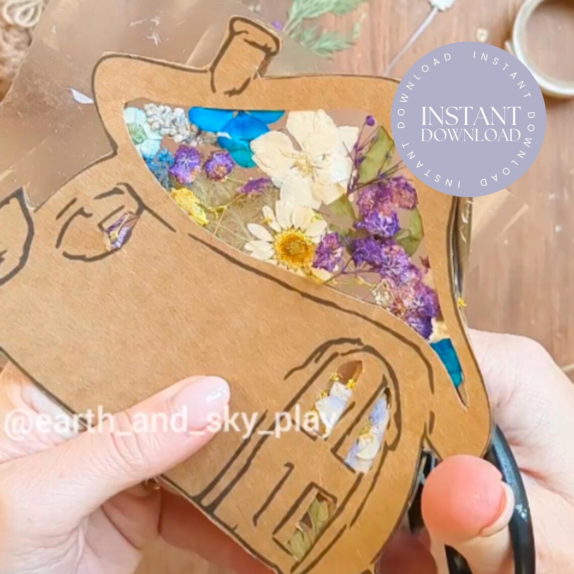 Fairy Mushroom House Toadstool Template Printable Suncatcher Autumn and ...