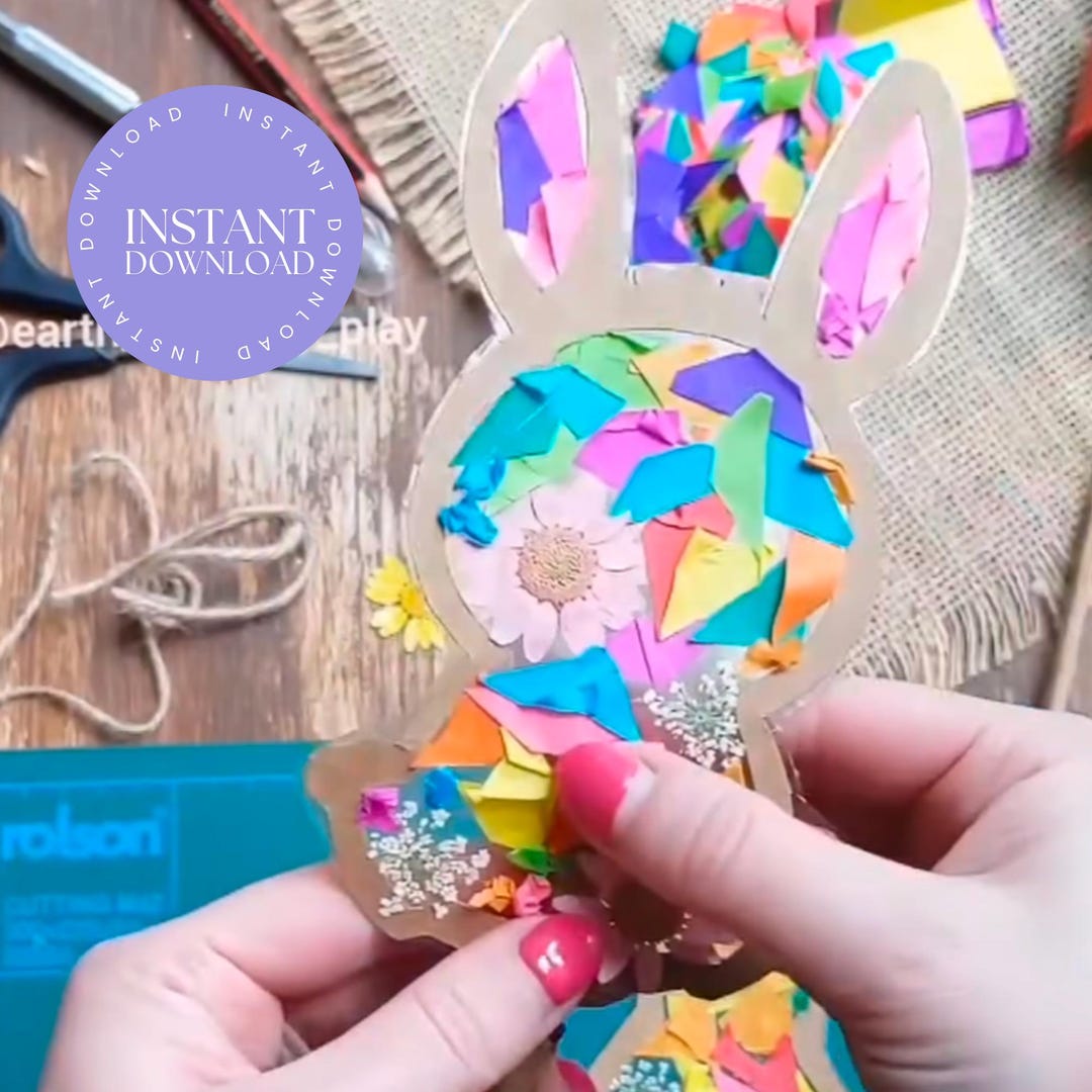 Easter Bunny & Chick Suncatcher Templates, Paper Template, Easter ...