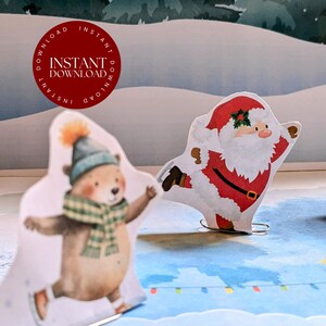 Magnet Ice Skating Scenes Christmas Winter Activity for Children ...