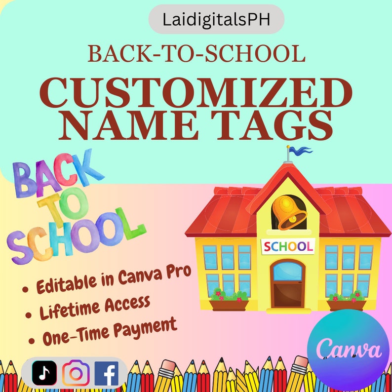 Customized Name Tags Back-to-school - Etsy
