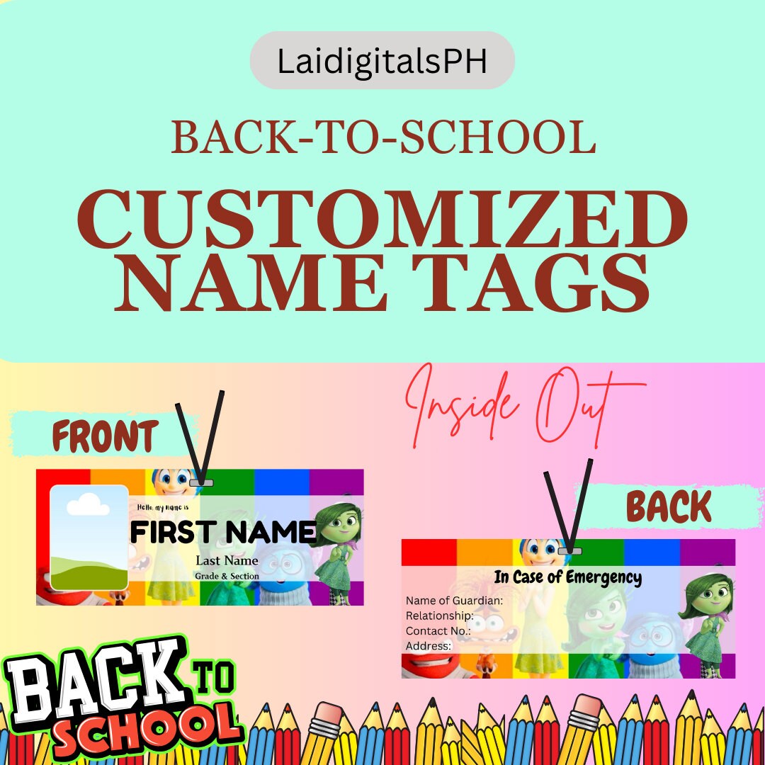 Customized Name Tags Back-to-school - Etsy