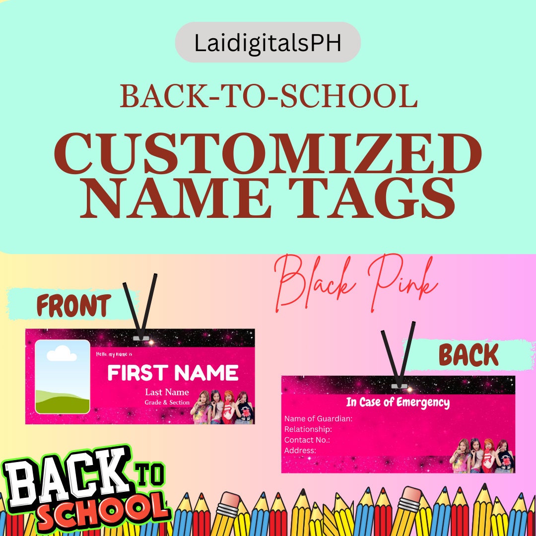 Customized Name Tags Back-to-school - Etsy