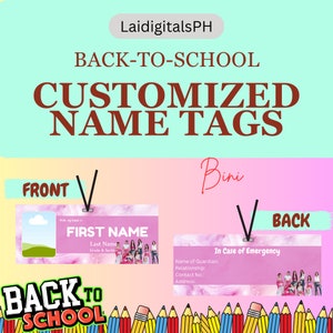 Customized Name Tags Back-to-school - Etsy