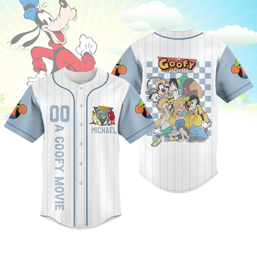 Custom A Goofy Movie Baseball Jersey, Max Goofy Roxanne Powerline Shirt ...