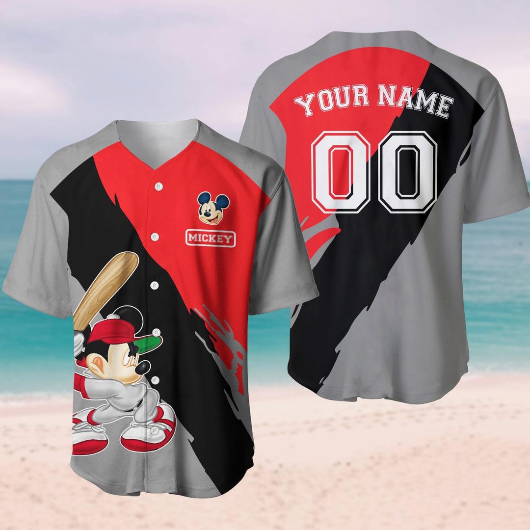 Custom Mickey Mouse Baseball Jersey, Disney Sports Shirt for Him Her ...