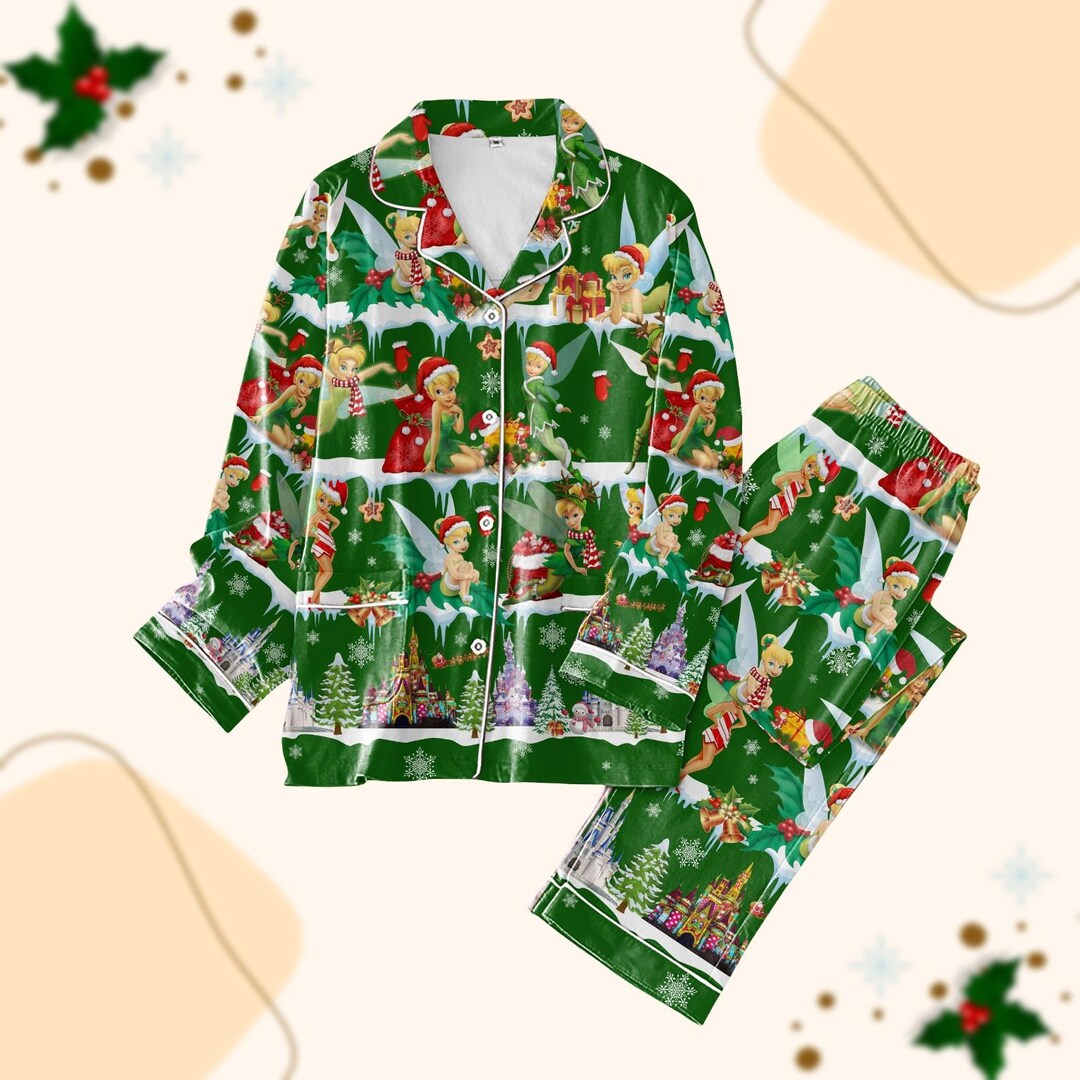 Tinker Bell Christmas Pajamas Set, Disney Princess Pajamas Women ...
