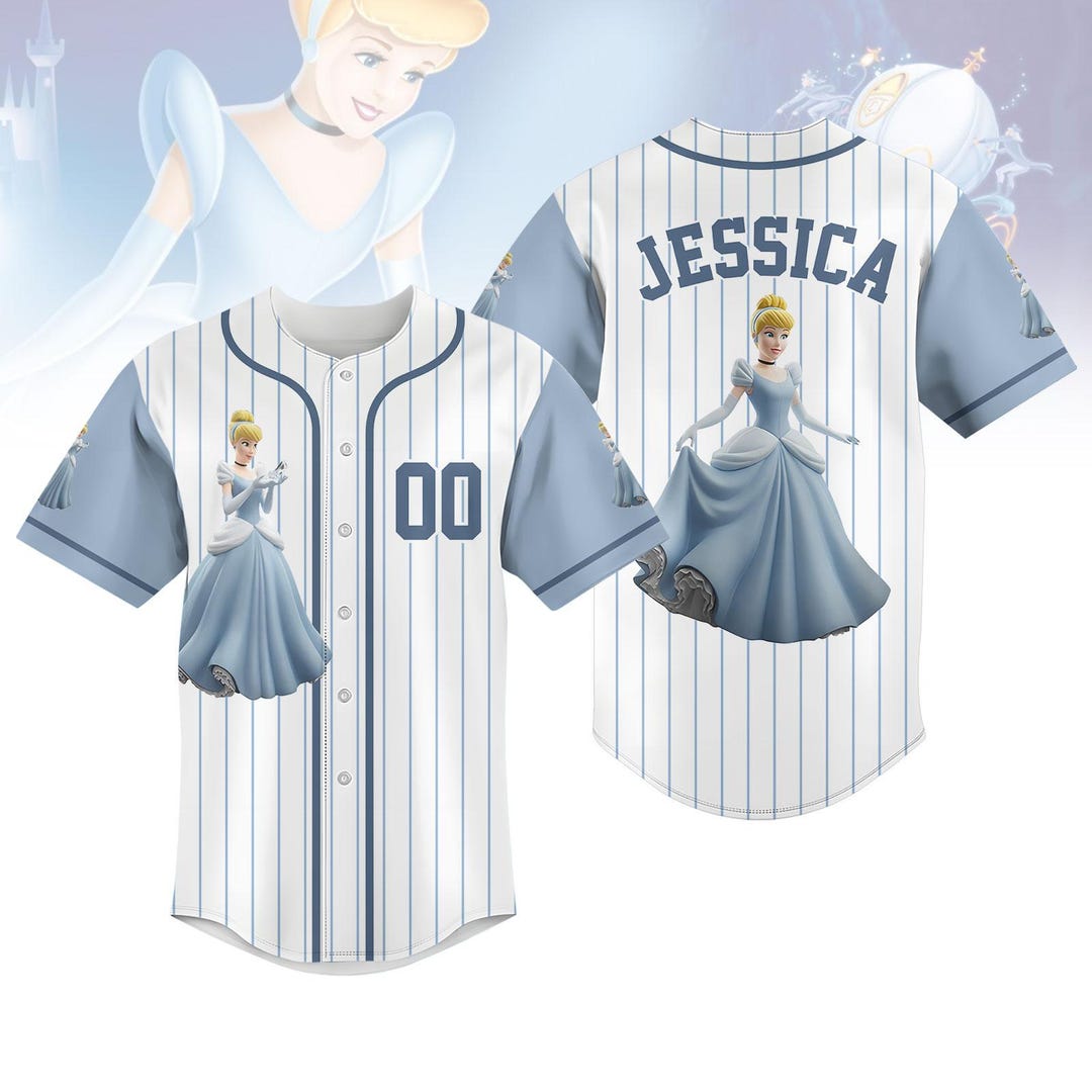 Custom Cinderella Baseball Jersey, Disney Princess Baseball Shirt, 1950 ...