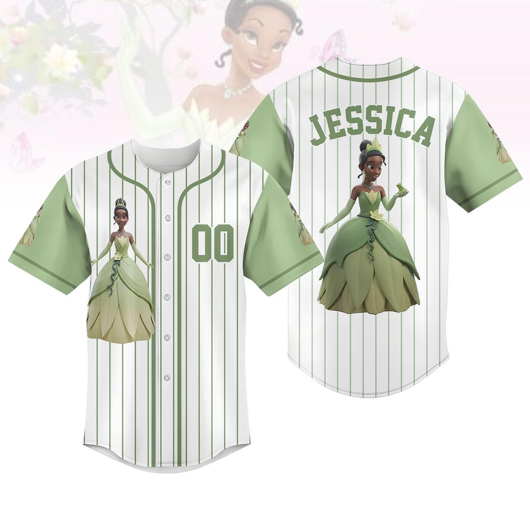 Custom Disney Princess Tiana Baseball Jersey, Tiana Princess Baseball ...