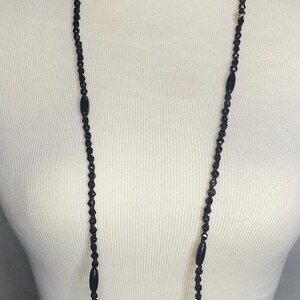 Vintage Jet Rope Necklace, 20s/30s Jet Rope Necklace, Faceted Black Jet ...