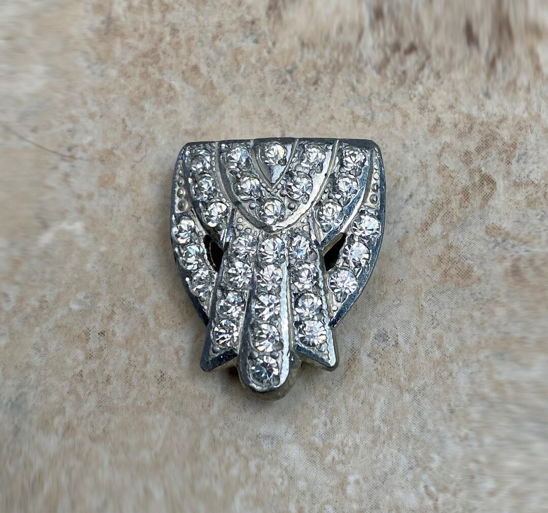 30's Art Deco Rhinestone and Marcasite Dress Clip - Etsy
