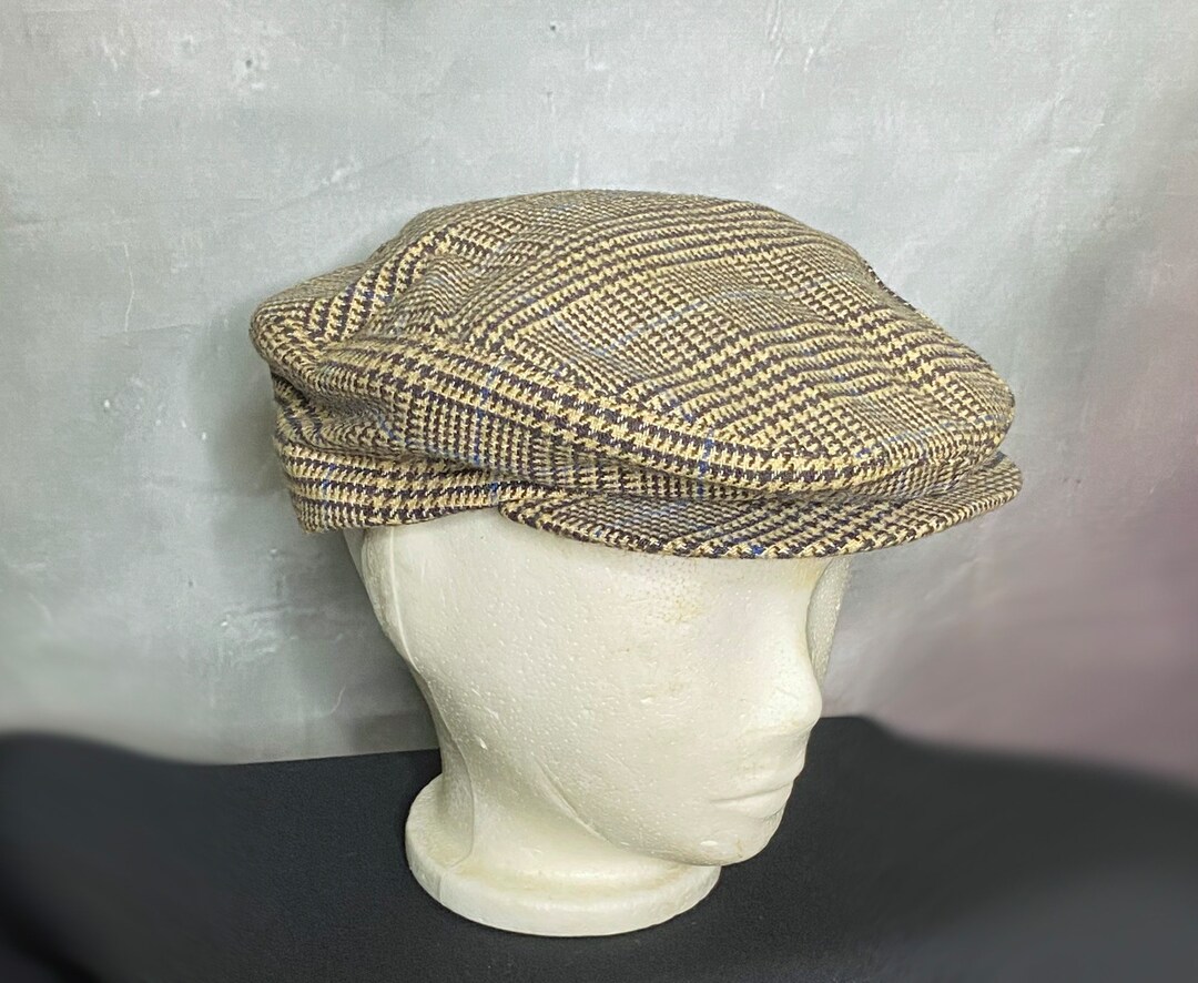 Vintage Newsboy Cap, Cabby Cap, Baker Boy Hat, 80's Wool Cap, Brown ...