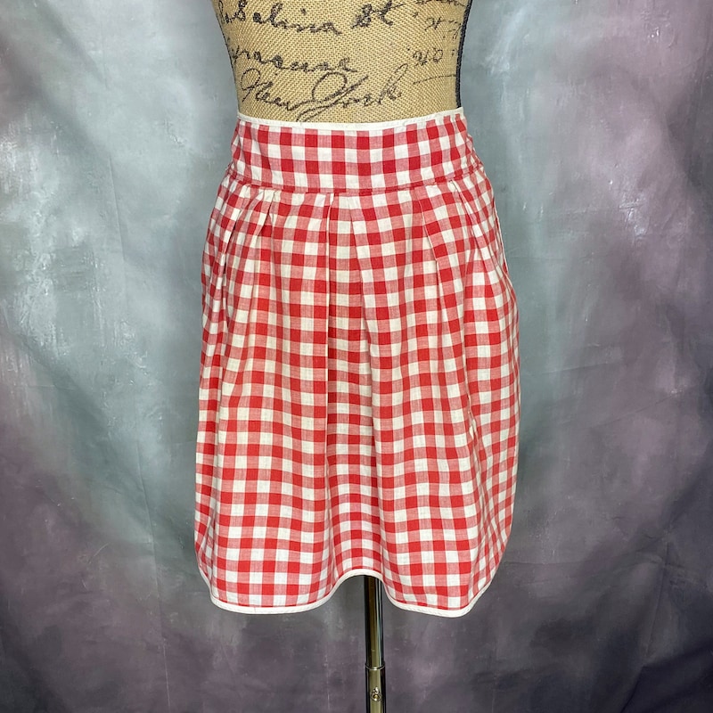 Red Gingham Apron - Etsy