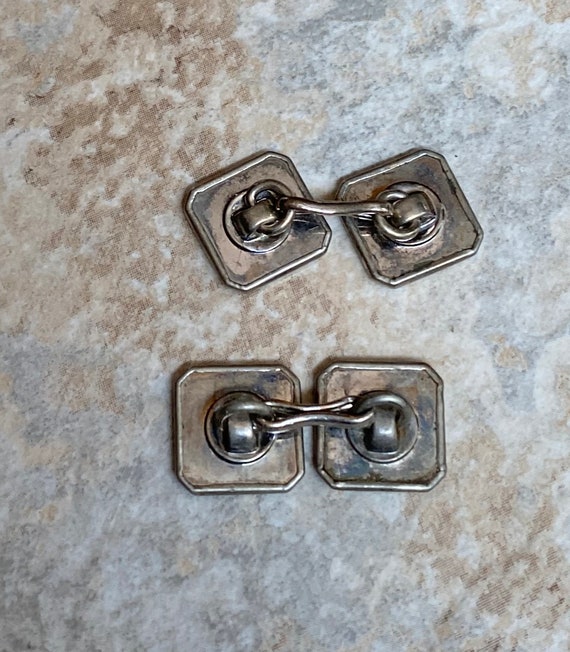 20's Sterling Silver and Shell Art Deco Bar Back Cuff… - Gem