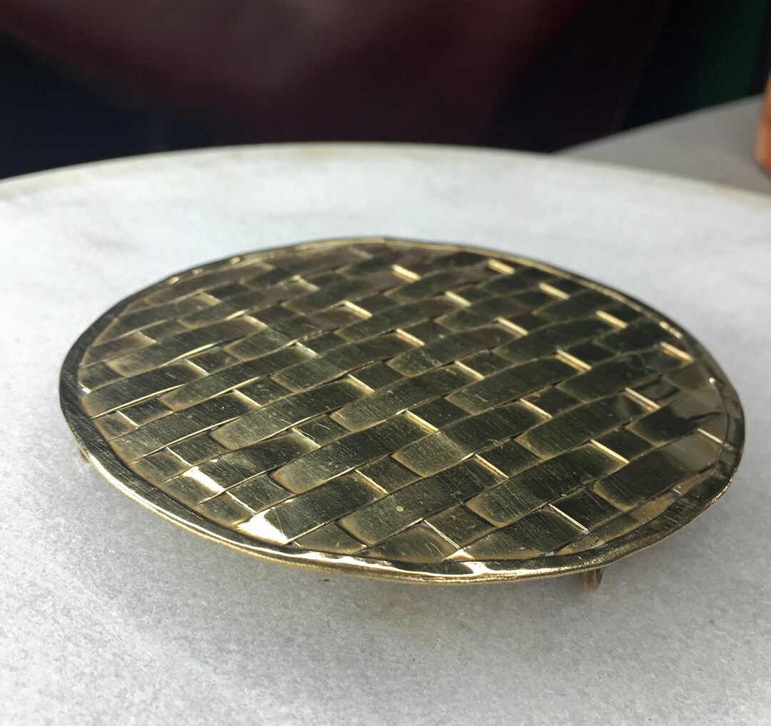 Vintage Brass Belt Buckle, Big Brass Belt Buckle, Round Brass Buckle ...