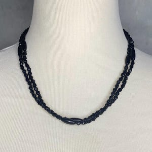 Vintage Jet Rope Necklace, 20s/30s Jet Rope Necklace, Faceted Black Jet ...